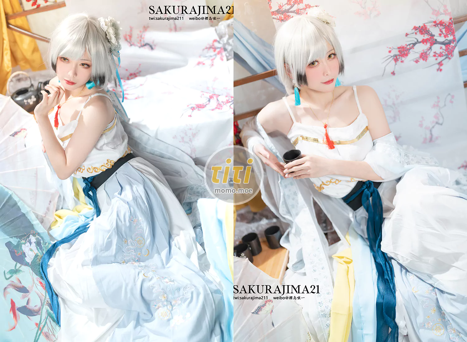 樱岛嗷 – NO.011 海天 书香水榭 [16P-140M] – Titi 社