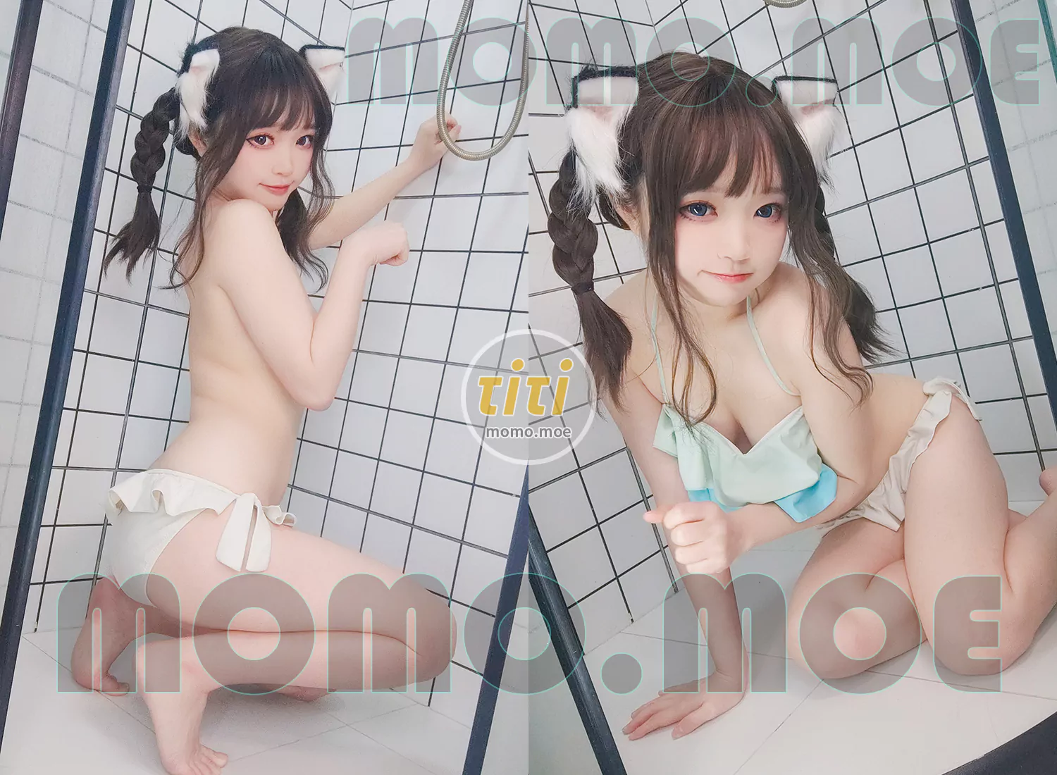 神沢永莉 – NO.009 ckt浴室蓝白泳衣辫子 [70P-115MB] – Titi 社