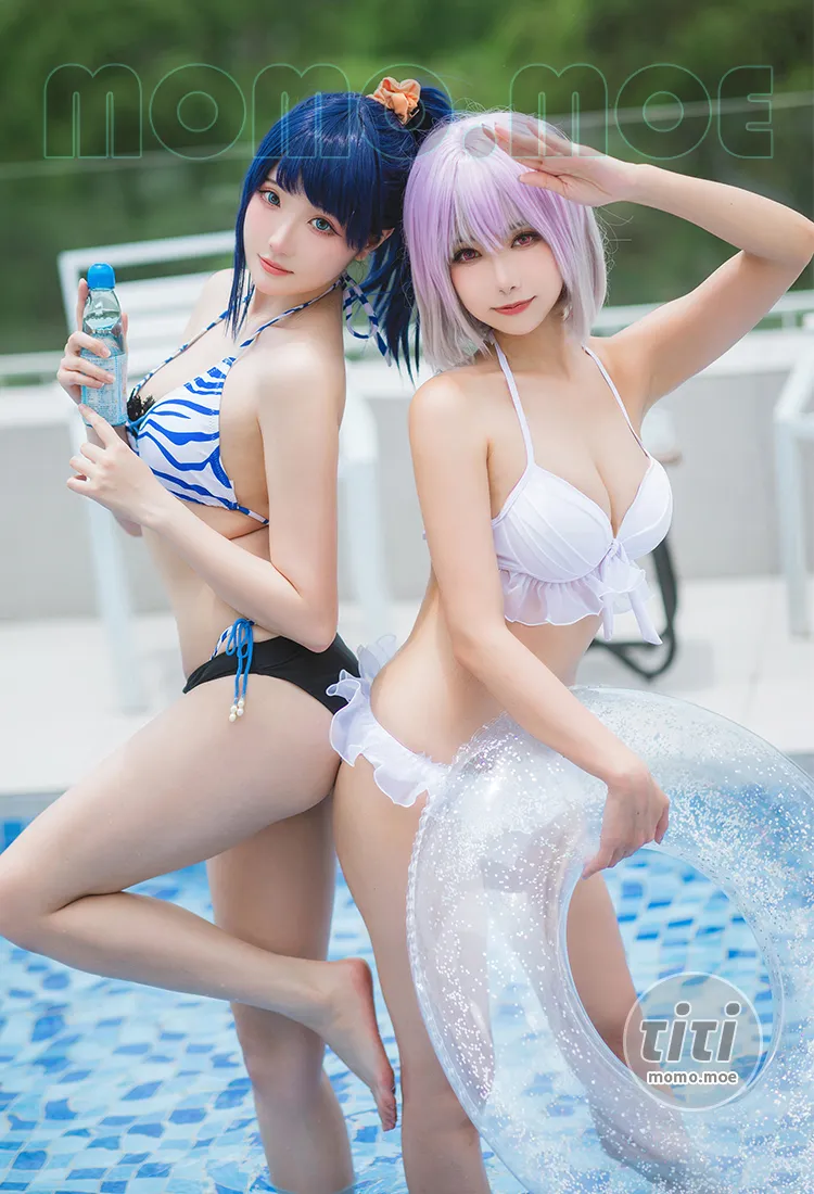 瓜希酱 – NO.115 Momoko葵葵 – 宝多六花 新条茜 泳装 [85P-340M] – Titi 社