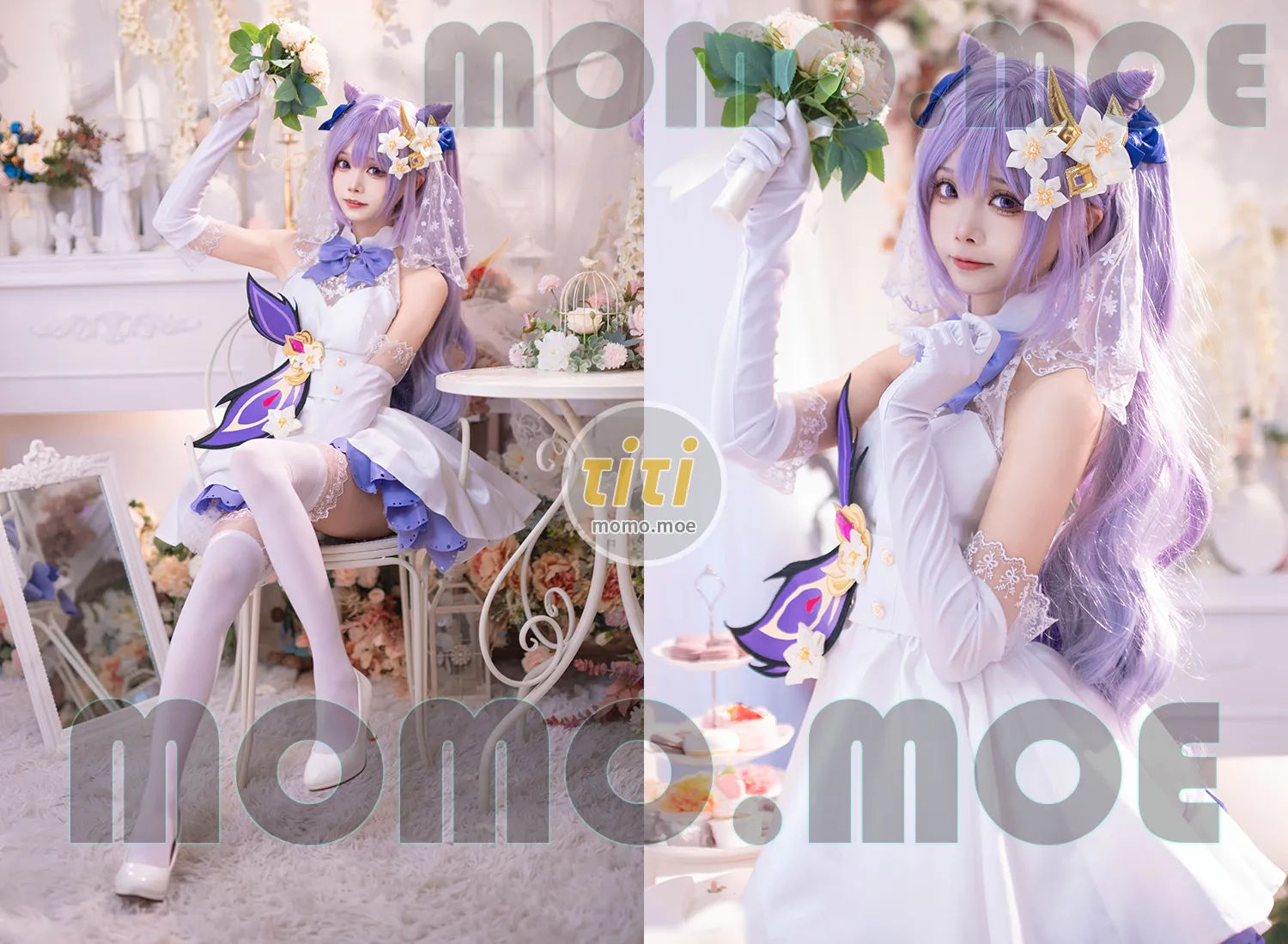 艾西aiwest – NO.002 刻晴花嫁 [40P-543MB] – Titi 社