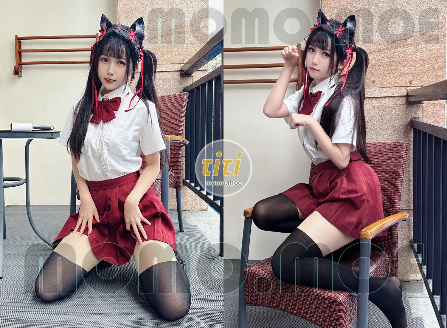 不呆猫 – NO.047 温泉双马尾JK [22P+1V-713MB] – Titi 社