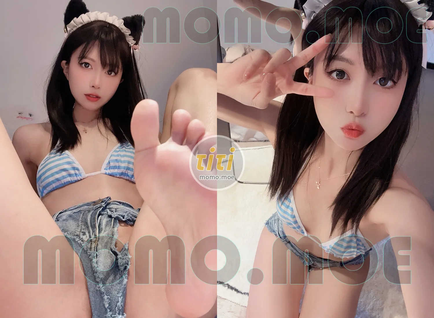 布丁大法 – NO.123 蓝白条纹喵 [26P+9V-193MB] – Titi 社