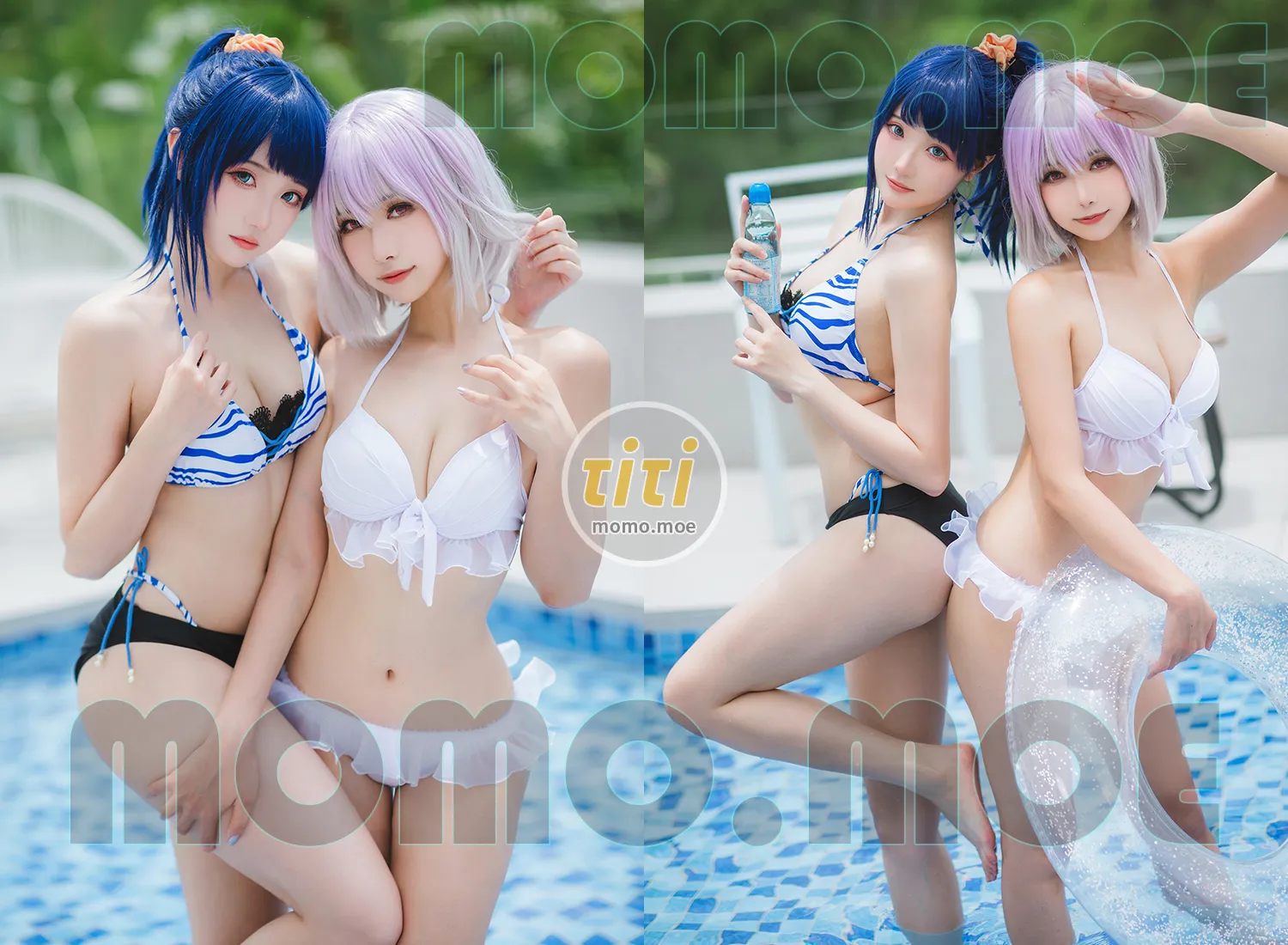 Momoko葵葵 – NO.037 &瓜希酱 宝多六花 新条茜 泳装 [85P-340M] – Titi 社
